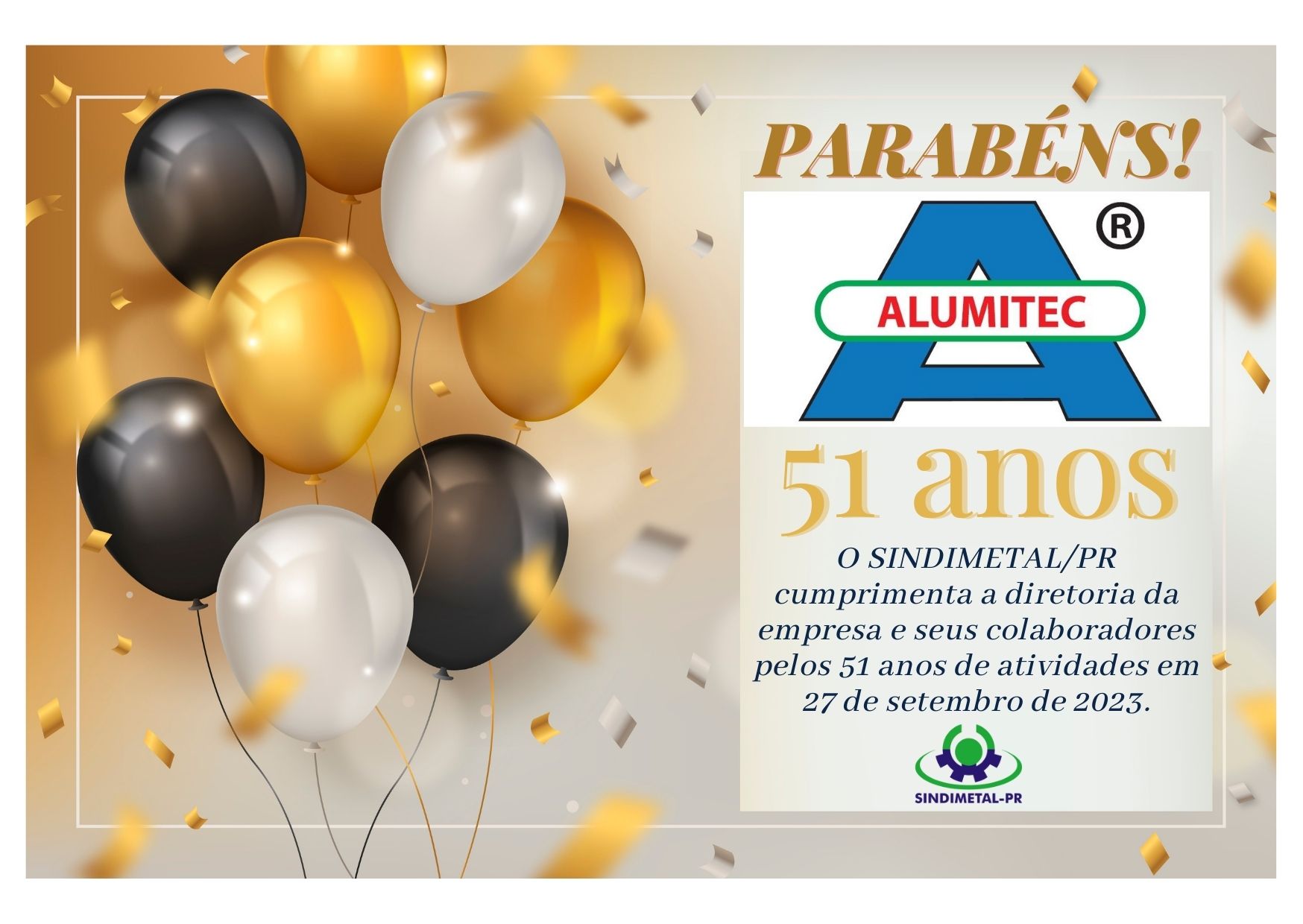 PARABÉNS, ALUMITEC! - Sindimetal