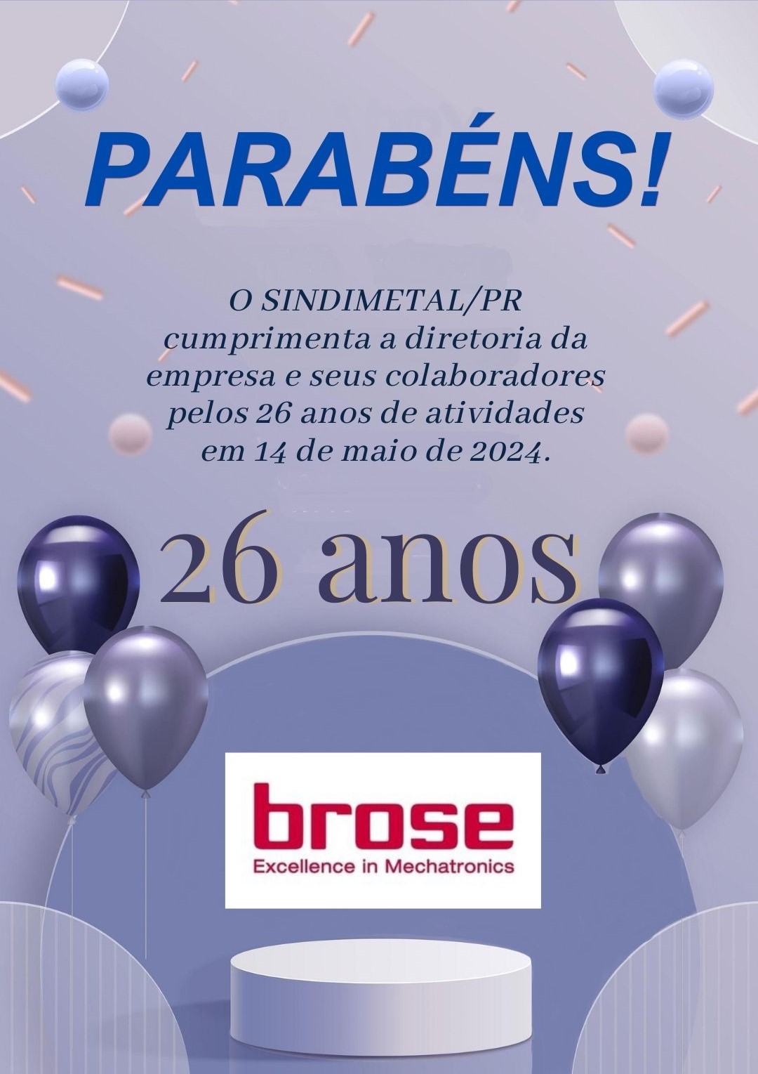 PARABÉNS, BROSE DO BRASIL LTDA! - Sindimetal