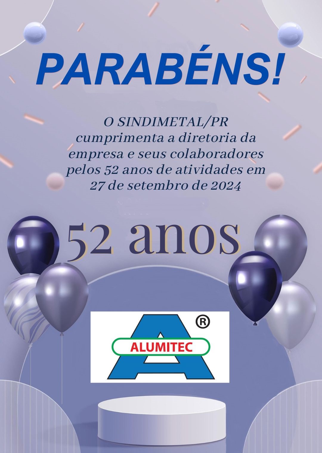 PARABÉNS, ALUMITEC! - Sindimetal
